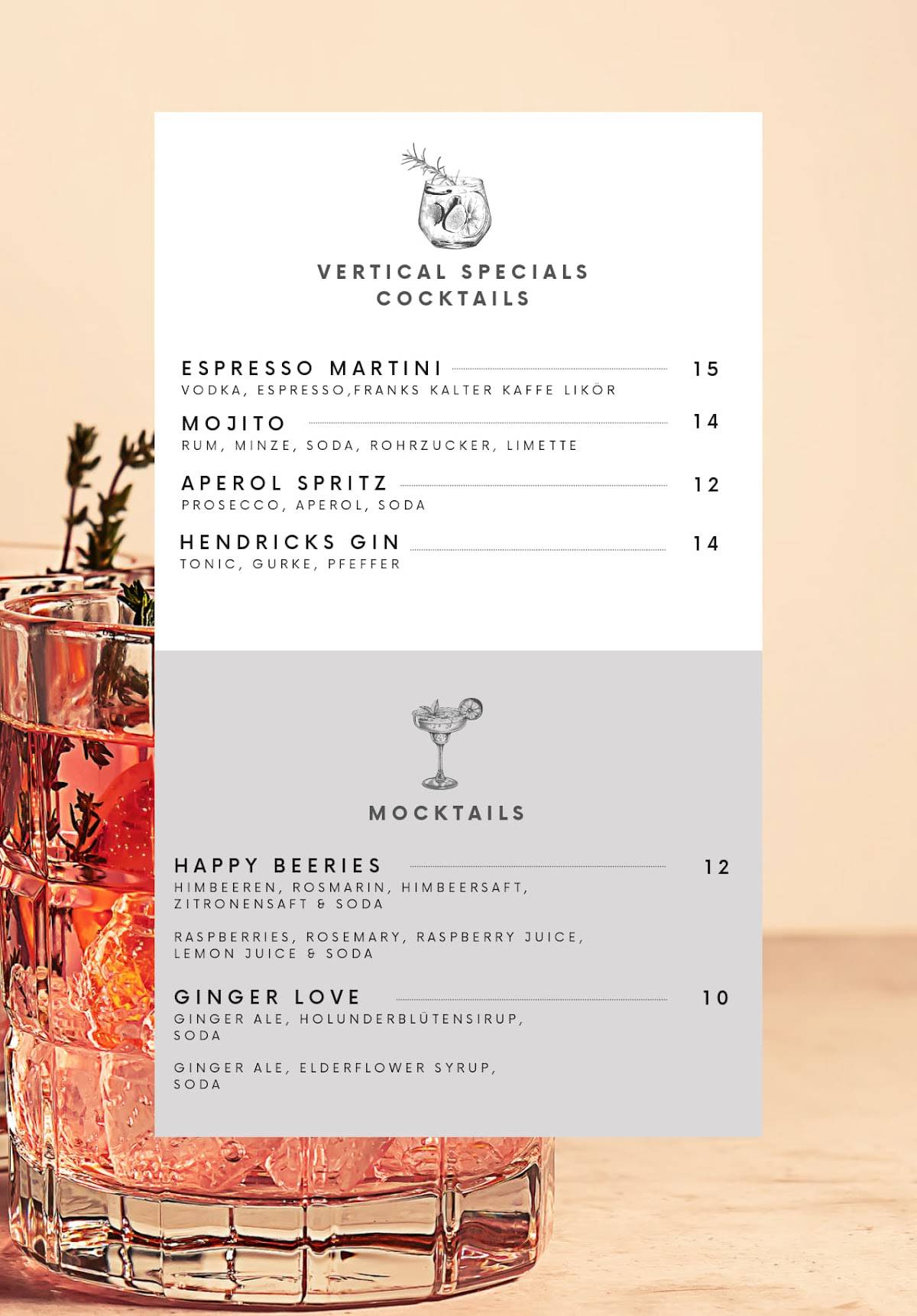 Menu at Vertical Cafebar Interlaken, Interlaken