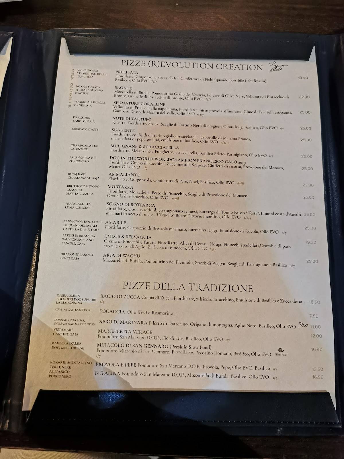 Speisekarte von Via Toledo Enopizzeria, Wien