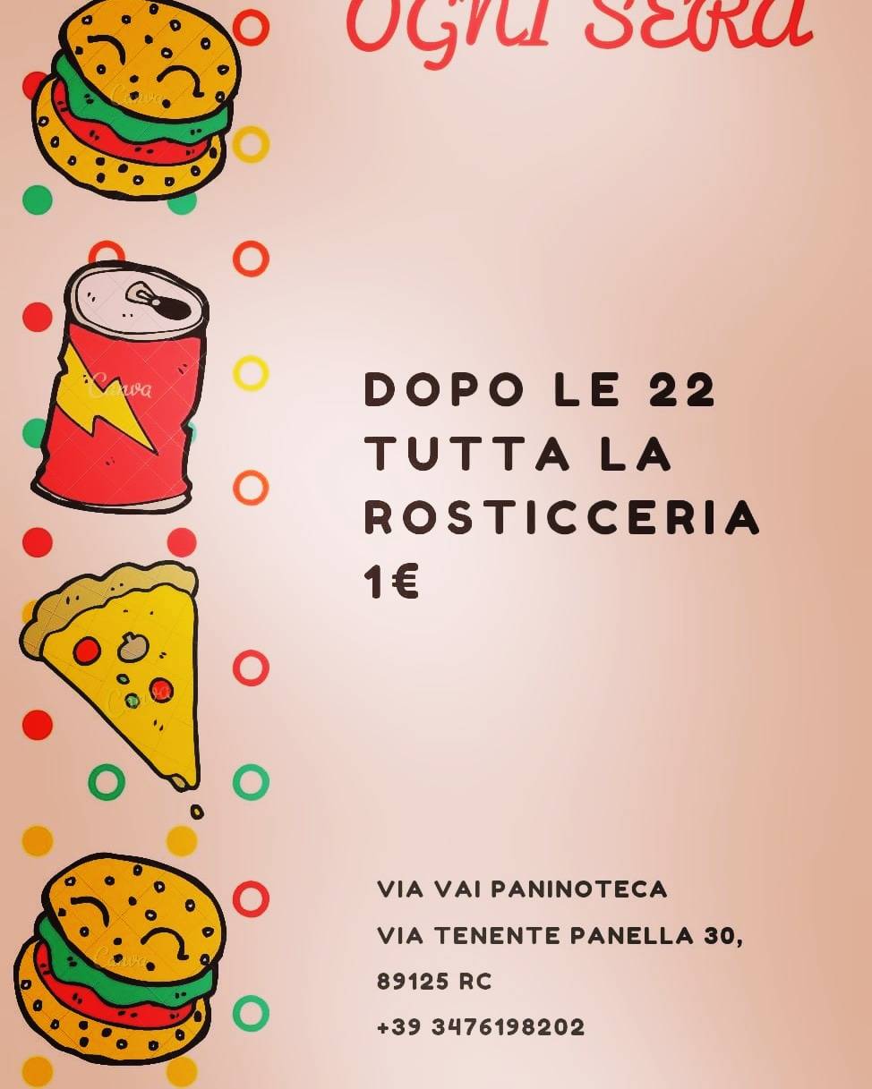 Speisekarte von Via vai paninoteca Reggio Calabria, Reggio Calabria