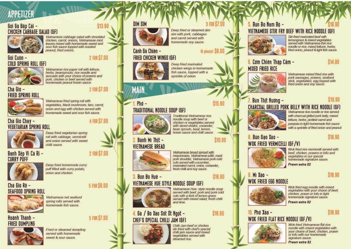 Menu at Vietnamese Corner Kirwan restaurant, Kirwan
