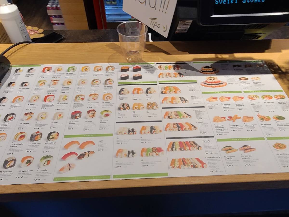 Menu at Sushi Express restaurant, Vilnius, Vilniaus g. 9