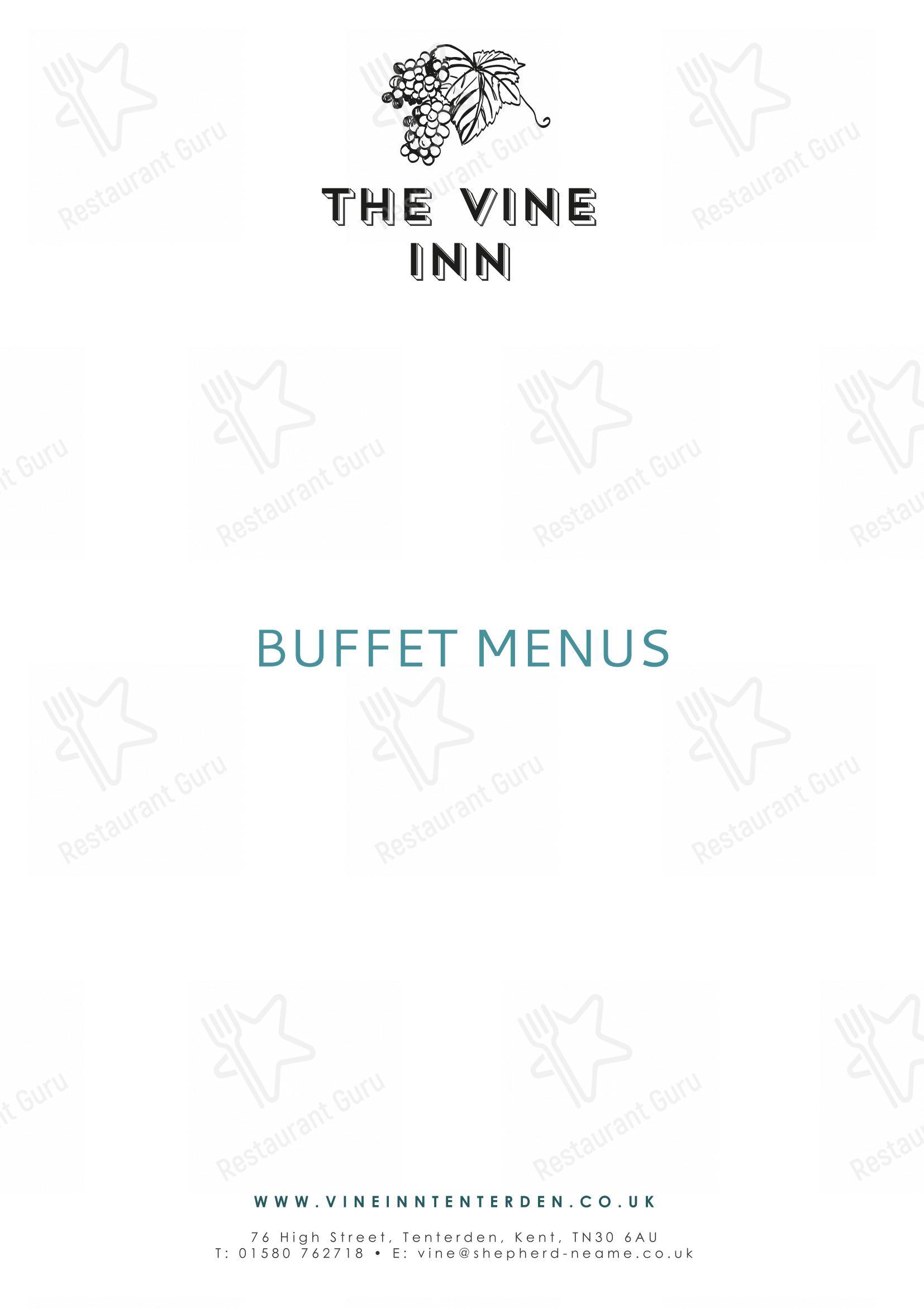 Menu at Vine Inn pub & bar, Tenterden