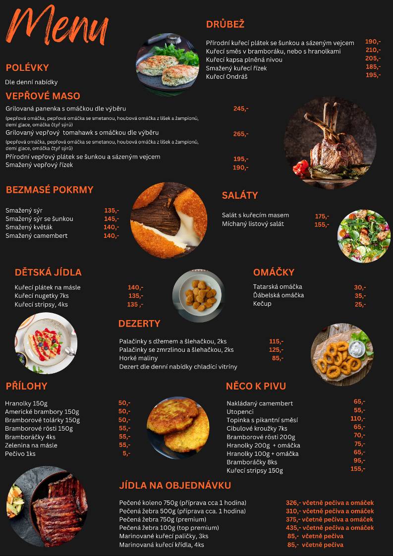 Menu at Adventure Restaurant Golf, Vítkov