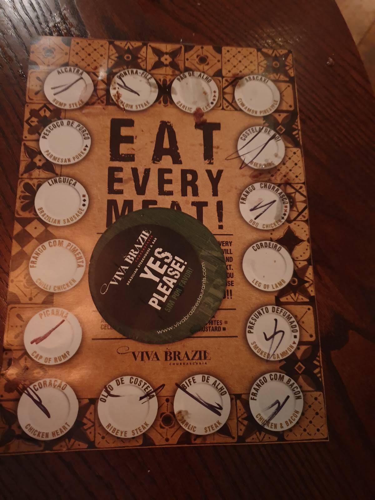 Menu at Viva Brazil Cardiff pub & bar, Cardiff