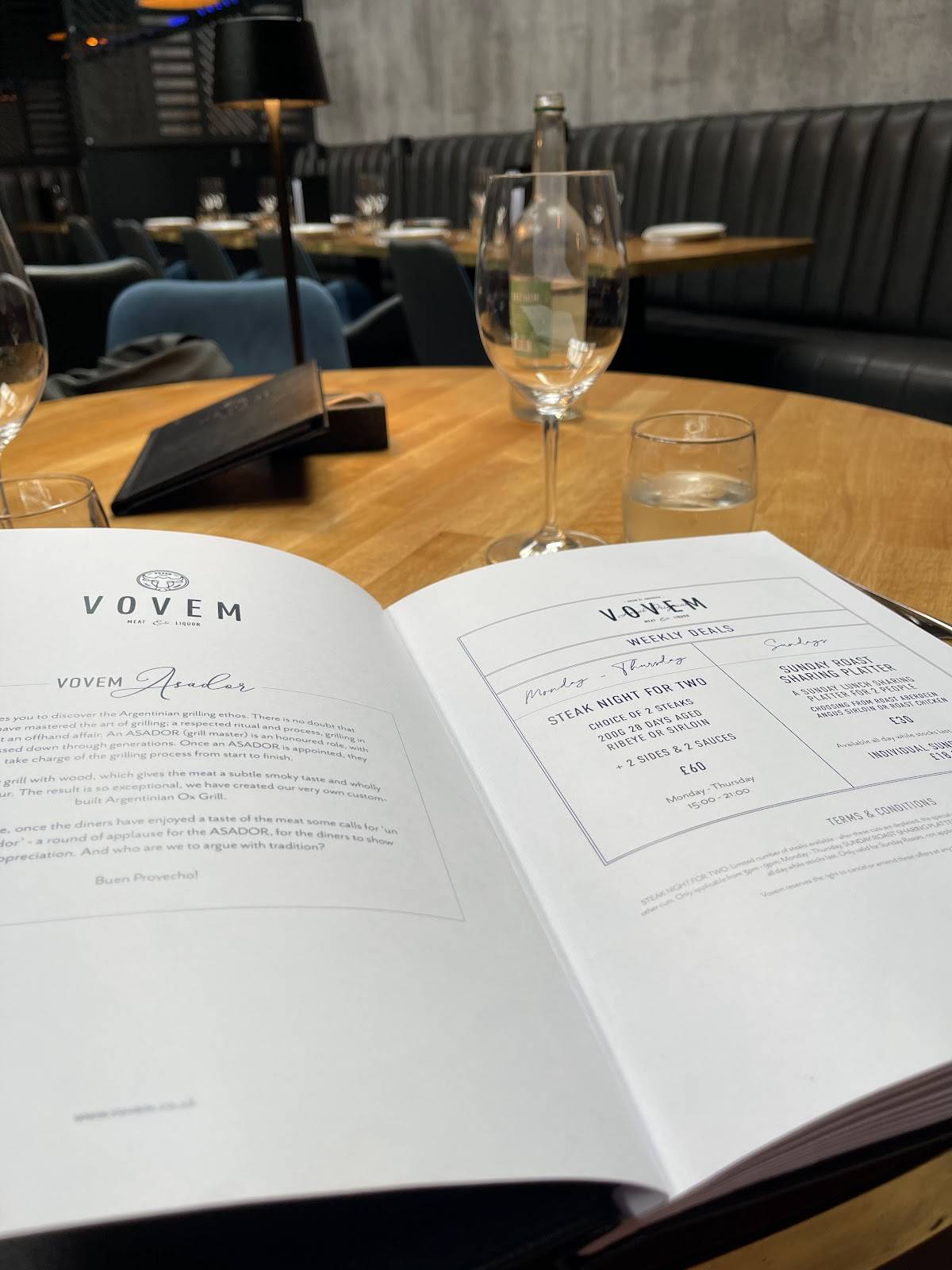 Menu at Vovem Meat & Liquor restaurant, Aberdeen