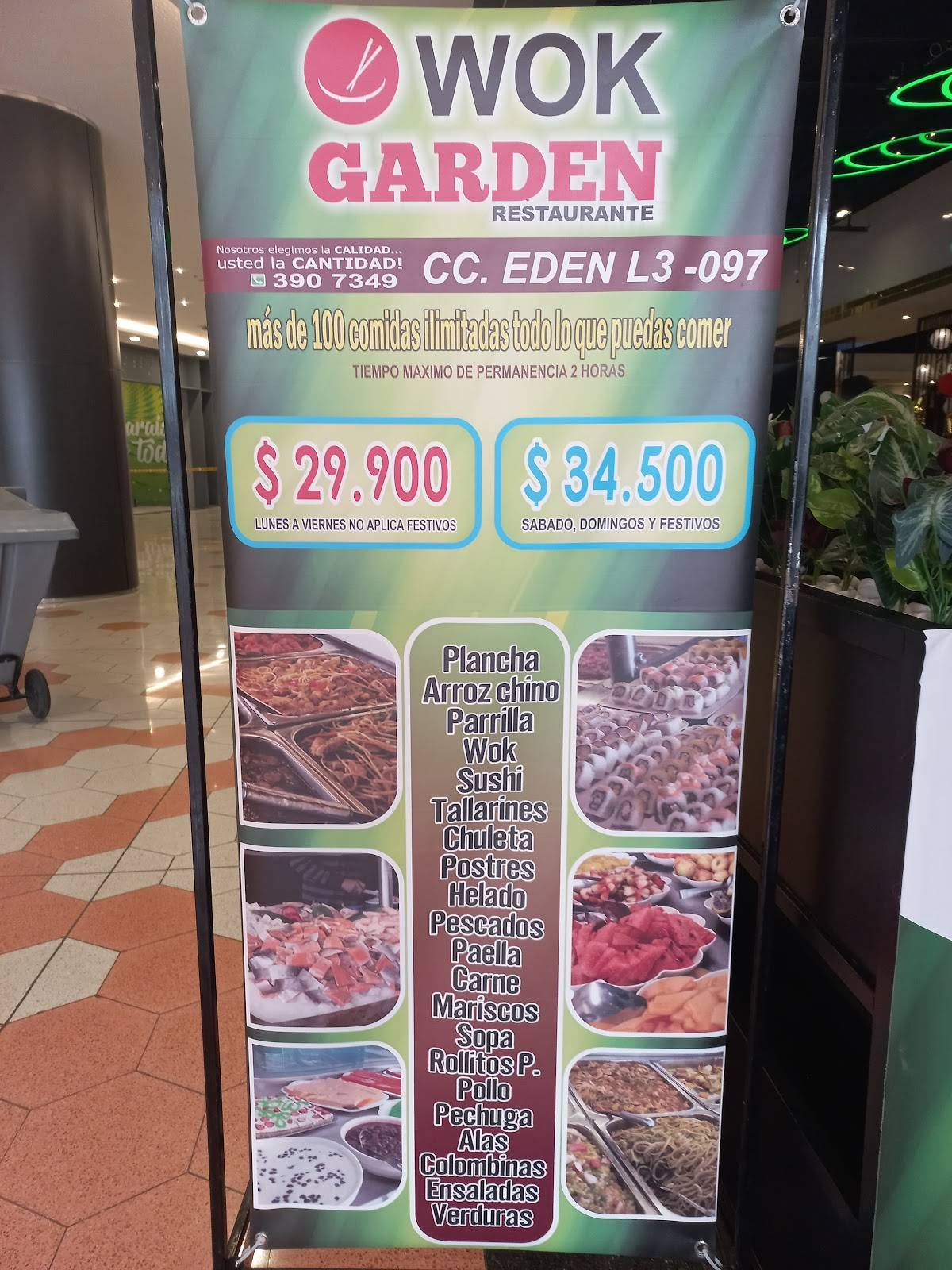 Carta del restaurante WOK GARDEN EL EDÉN, Bogotá, Av. Boyacá #12a75