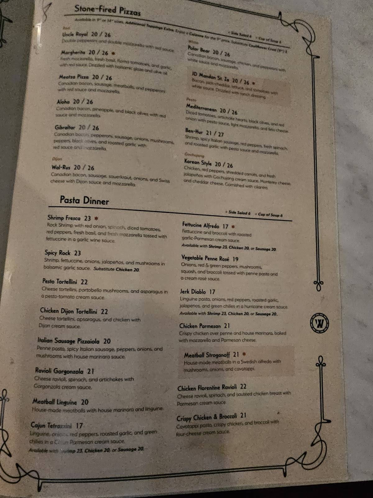 Menu at Walrus Restaurant, Bismarck