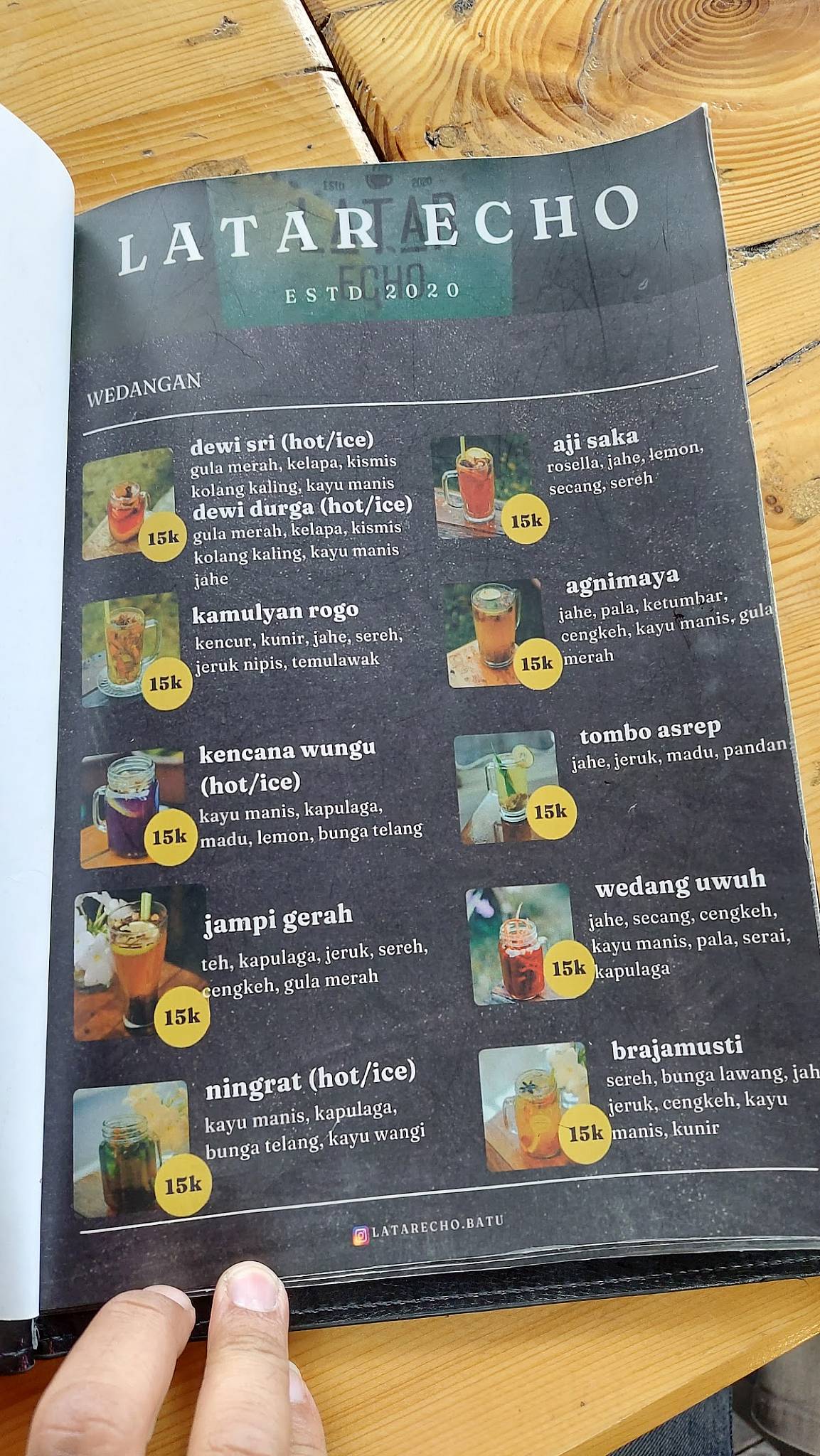 Menu at Warung Echo Masakan Khas Jawa restaurant, Batu
