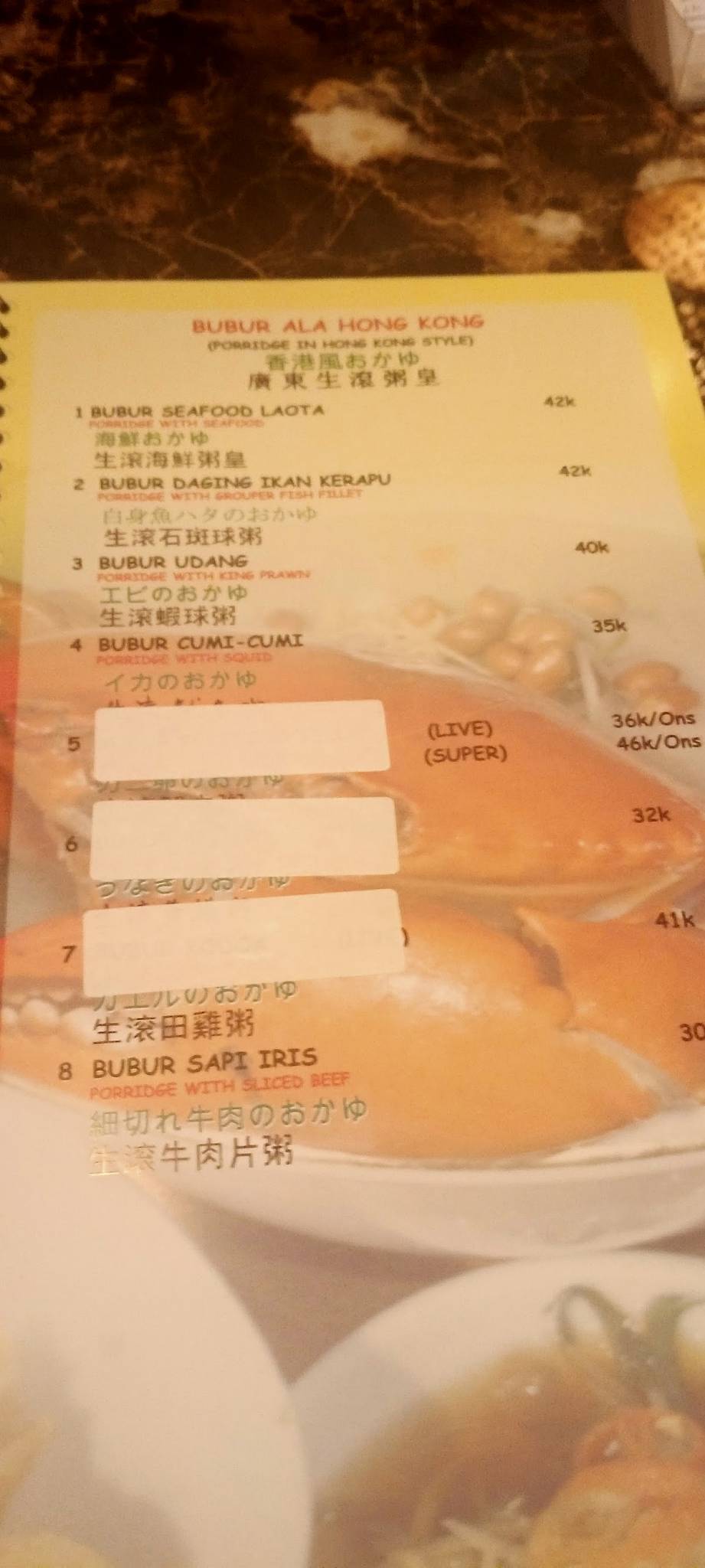 Menu at Warung Laota - Makassar restaurant, Makassar