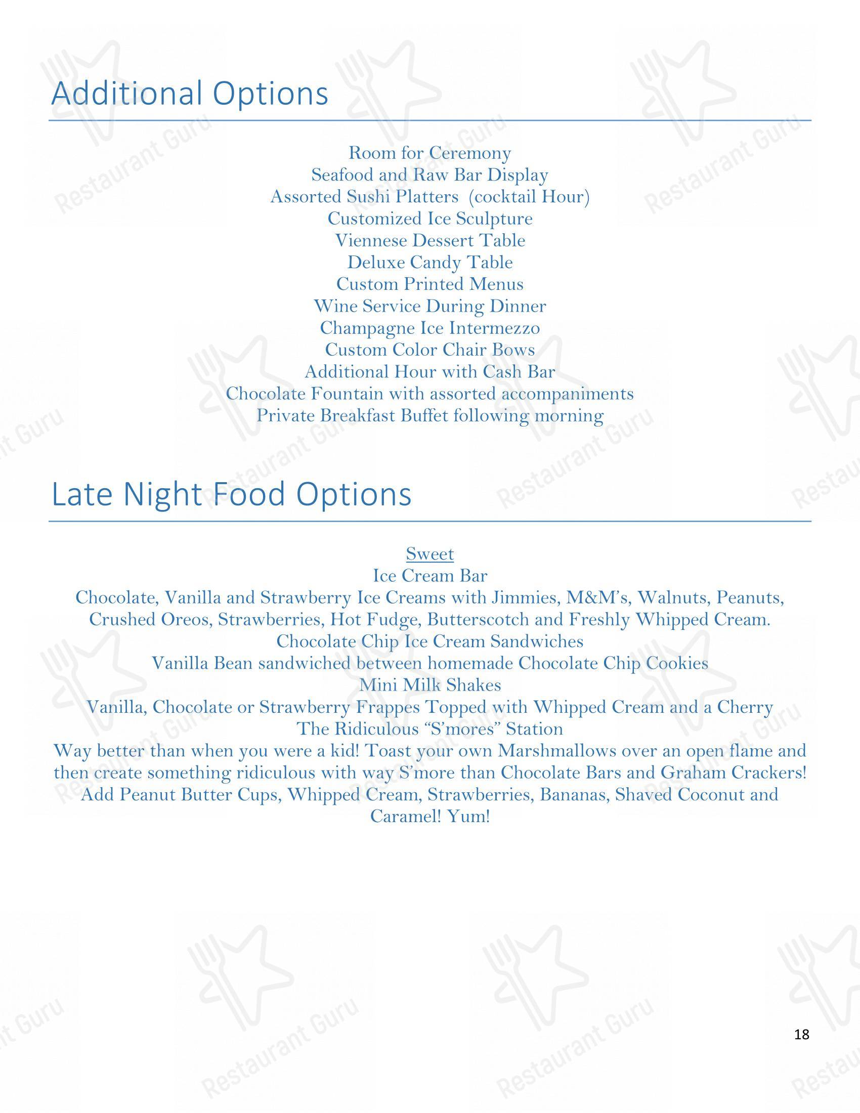 Menu at Waves Restaurant & Bar at the Lakeside Inn, Wakefield