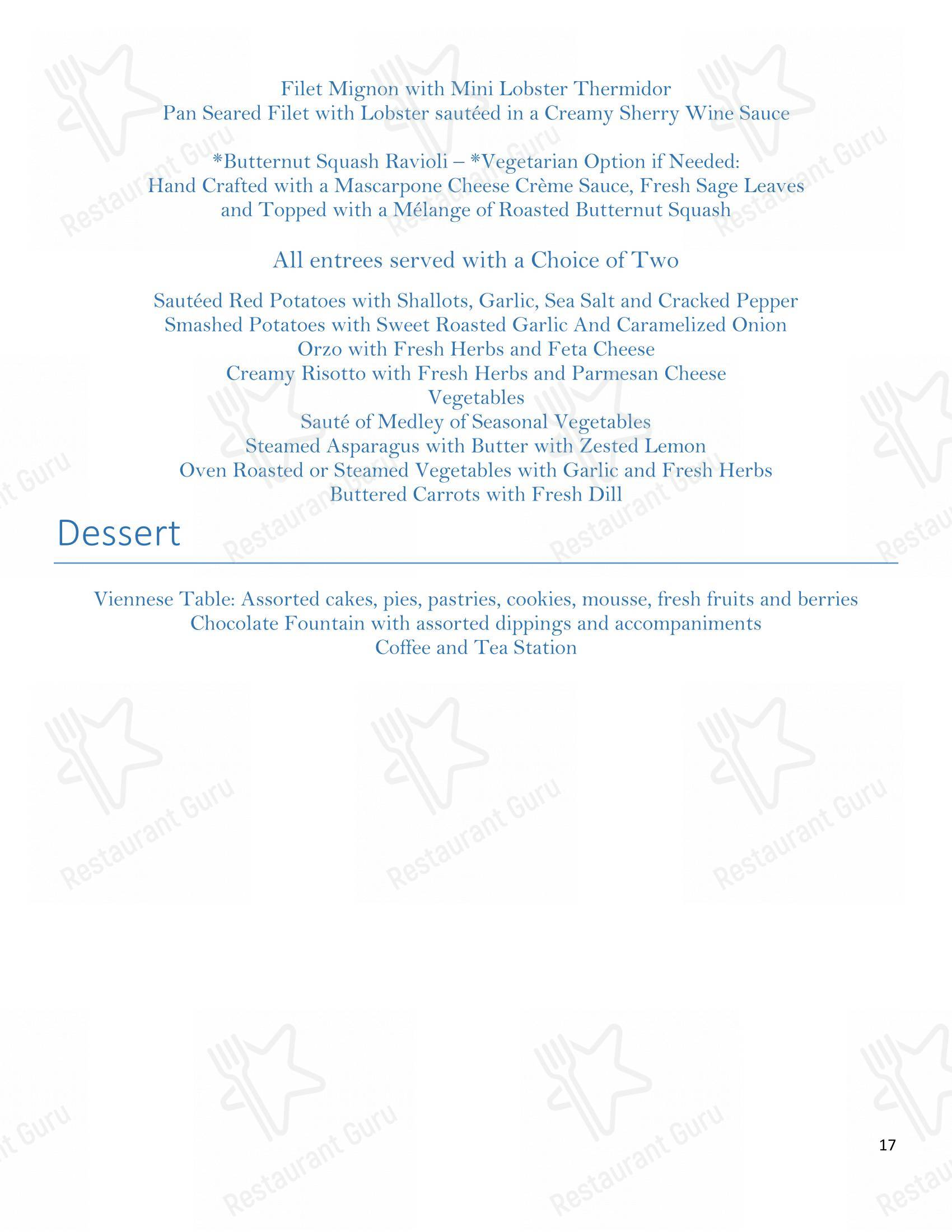 Menu at Waves Restaurant & Bar at the Lakeside Inn, Wakefield