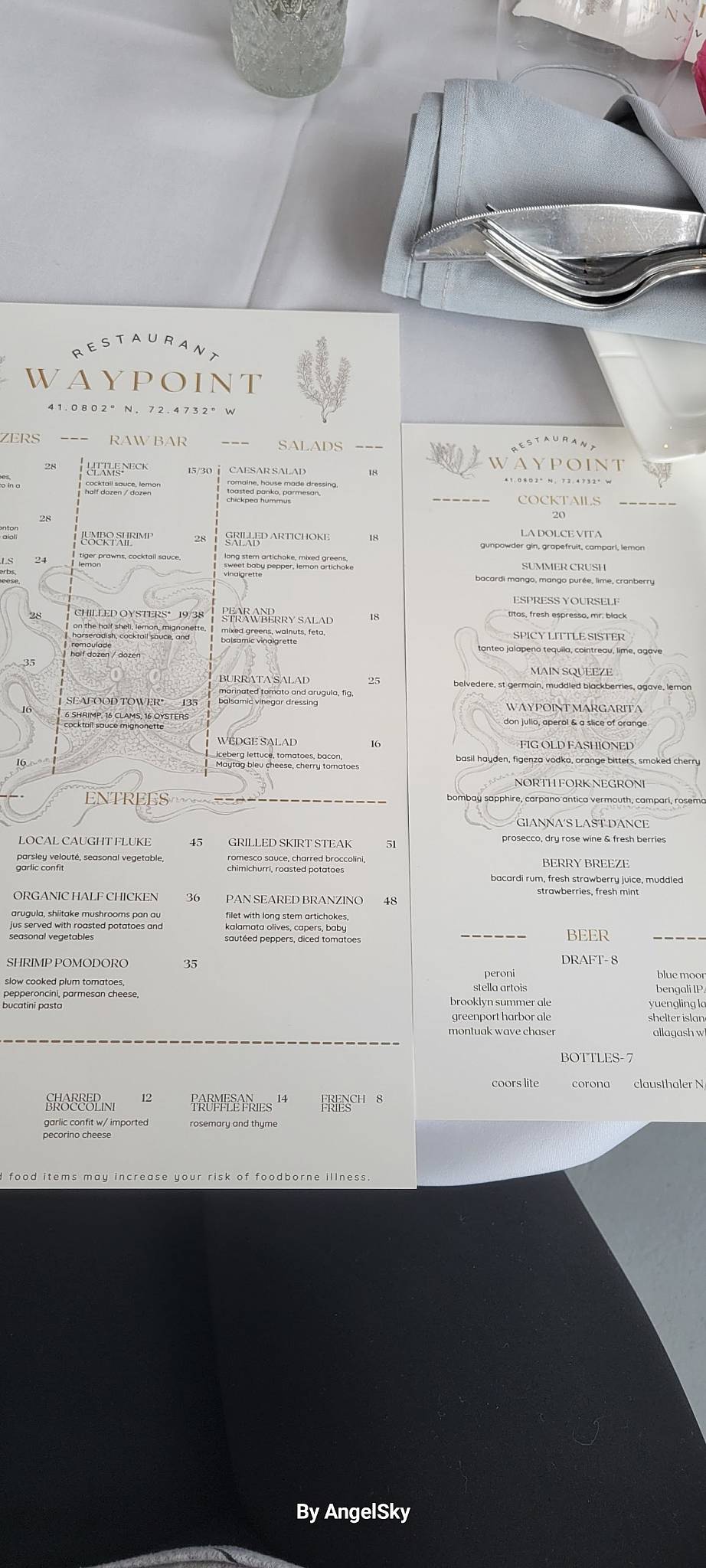 Menu at Waypoint Restaurant, Southold