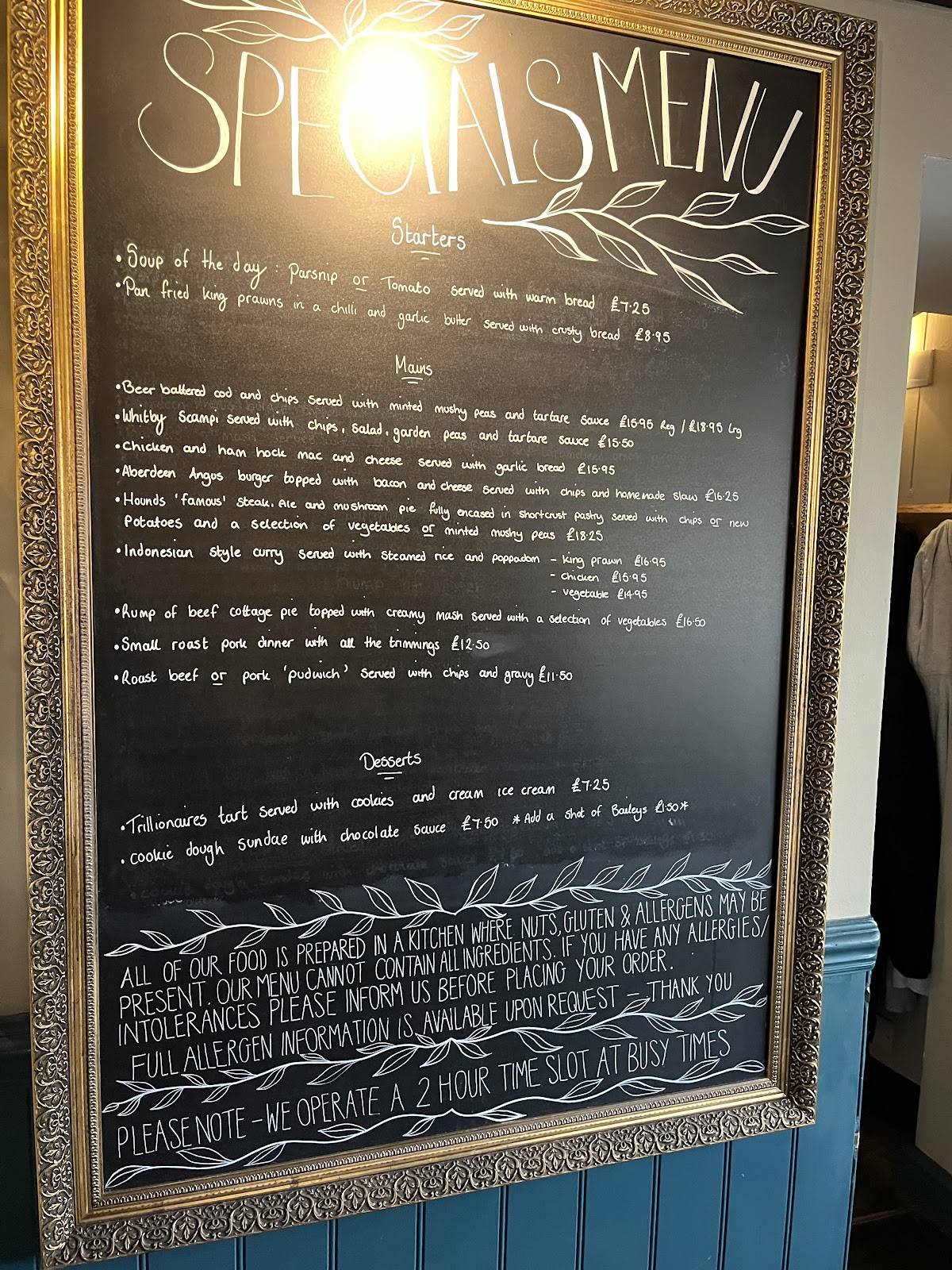 Menu at The Hare & Hounds pub & bar, Whitby