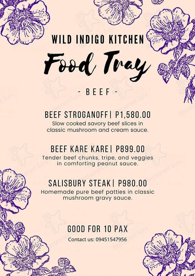 Menu at Wild Indigo cafe, Quezon City