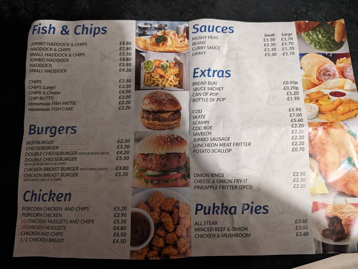 Menu at Winners Fish & Chips fast food, Immingham