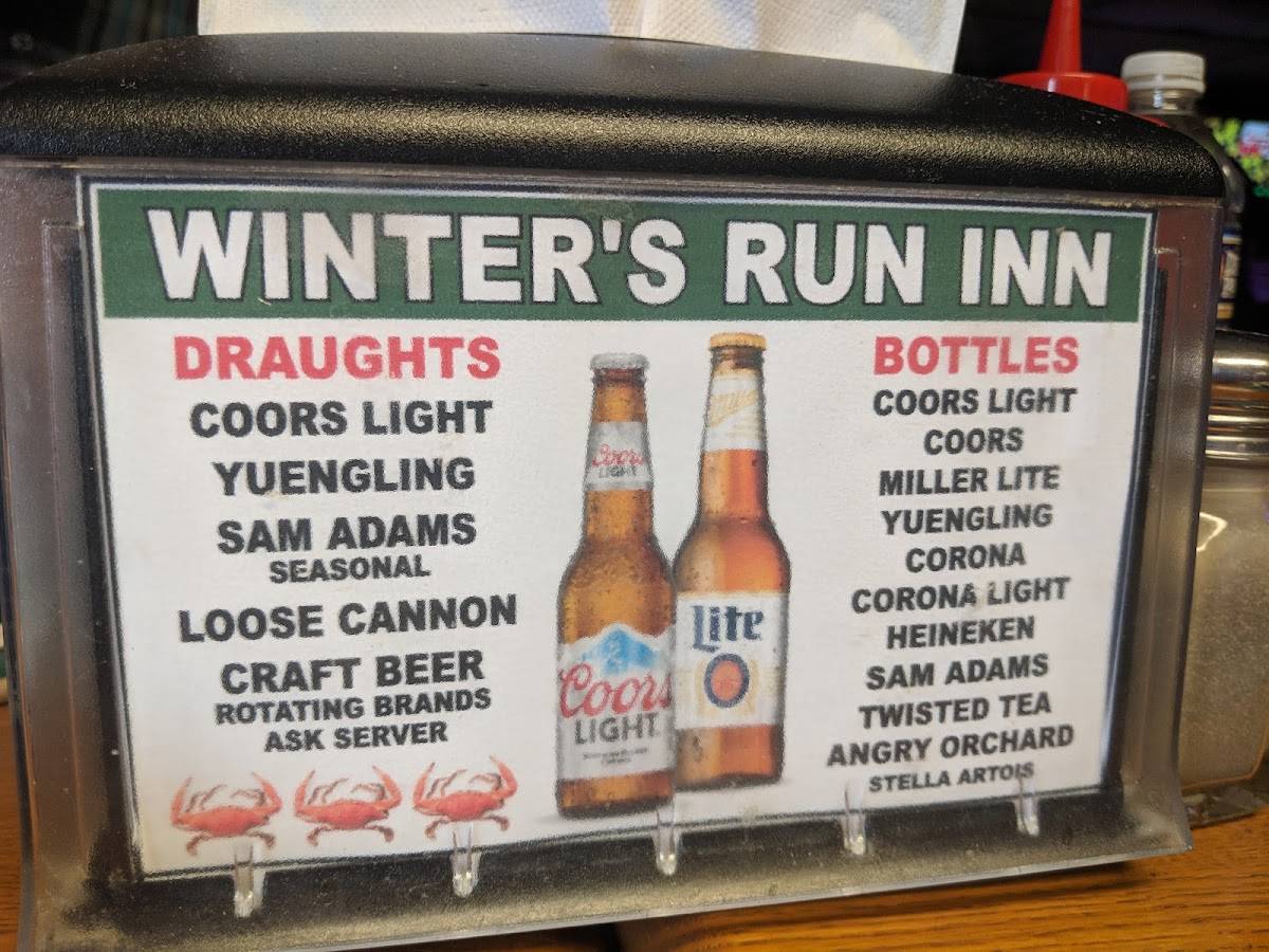 Menu at Winters Run Inn Inc restaurant, Edgewood