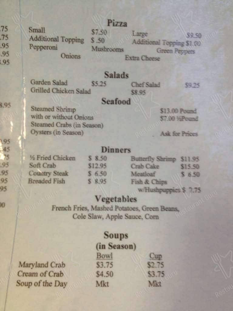 Menu at Winters Run Inn Inc restaurant, Edgewood