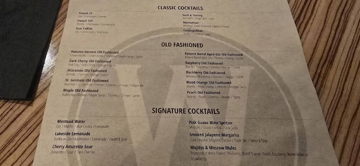 Menu at Wissota High Shores Supper Club, Chippewa Falls