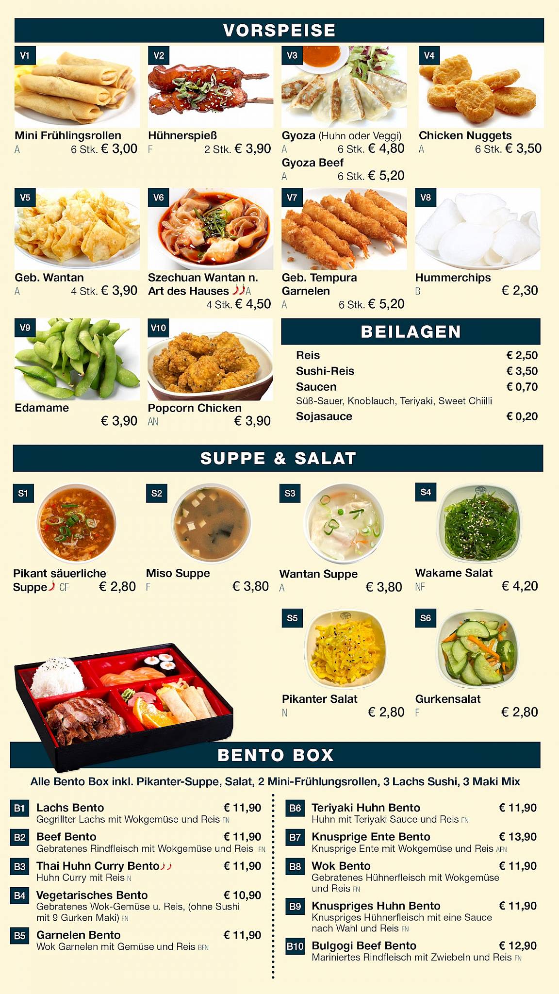 Speisekarte von Wok & Box (Stadtplatz) restaurant, Wels