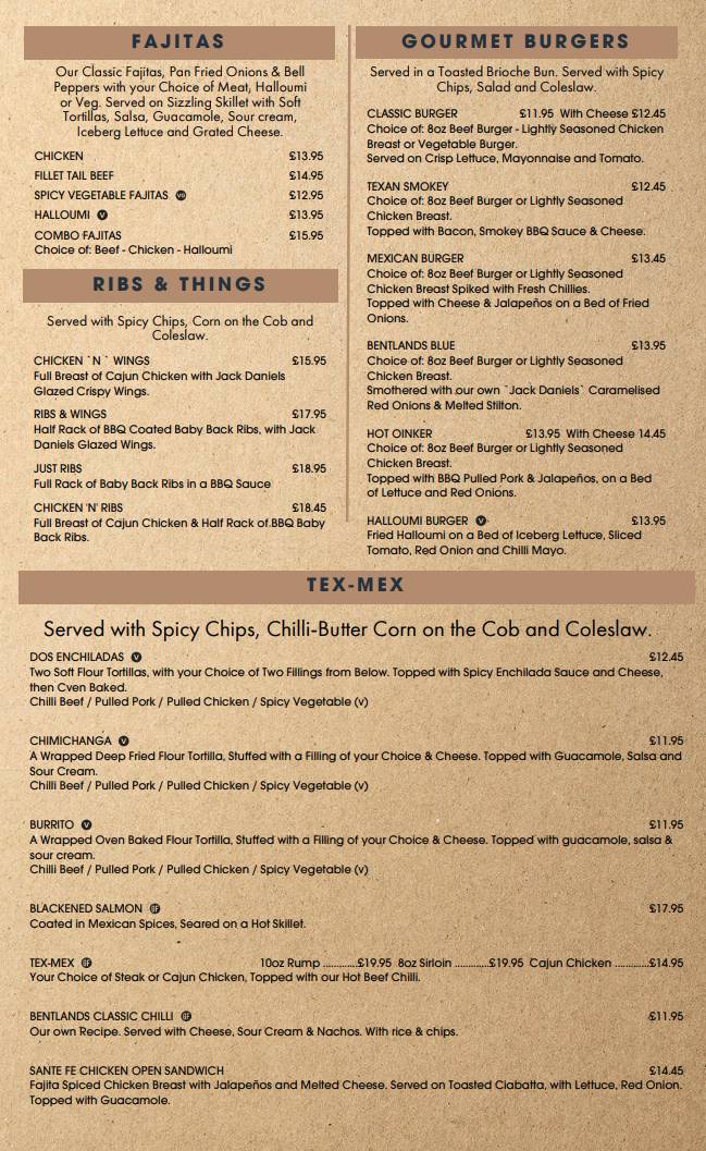 Menu at The Bentlands pub & bar, Wolverhampton