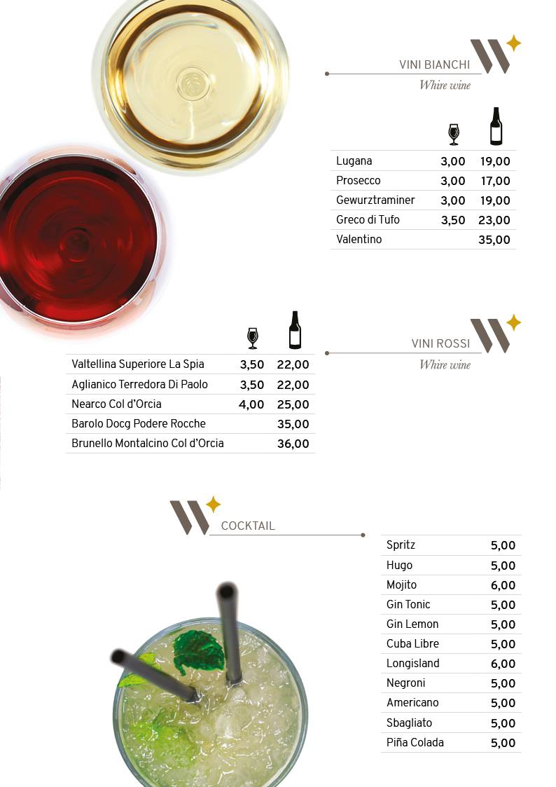 Menu at Wonder Cafe Hamburgeria, Bellano