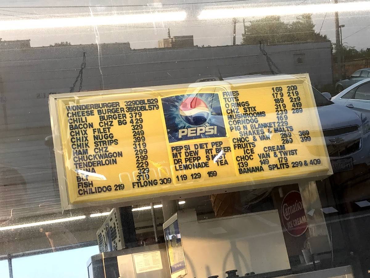 Menu at Wonder Whip restaurant, Owensboro, E 4th St