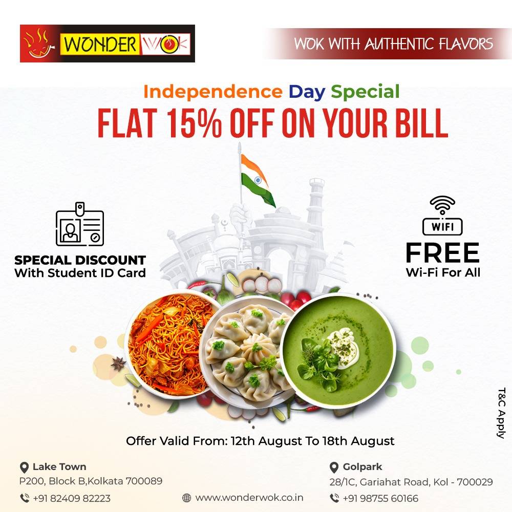 Menu at Wonder Wok, Kolkata