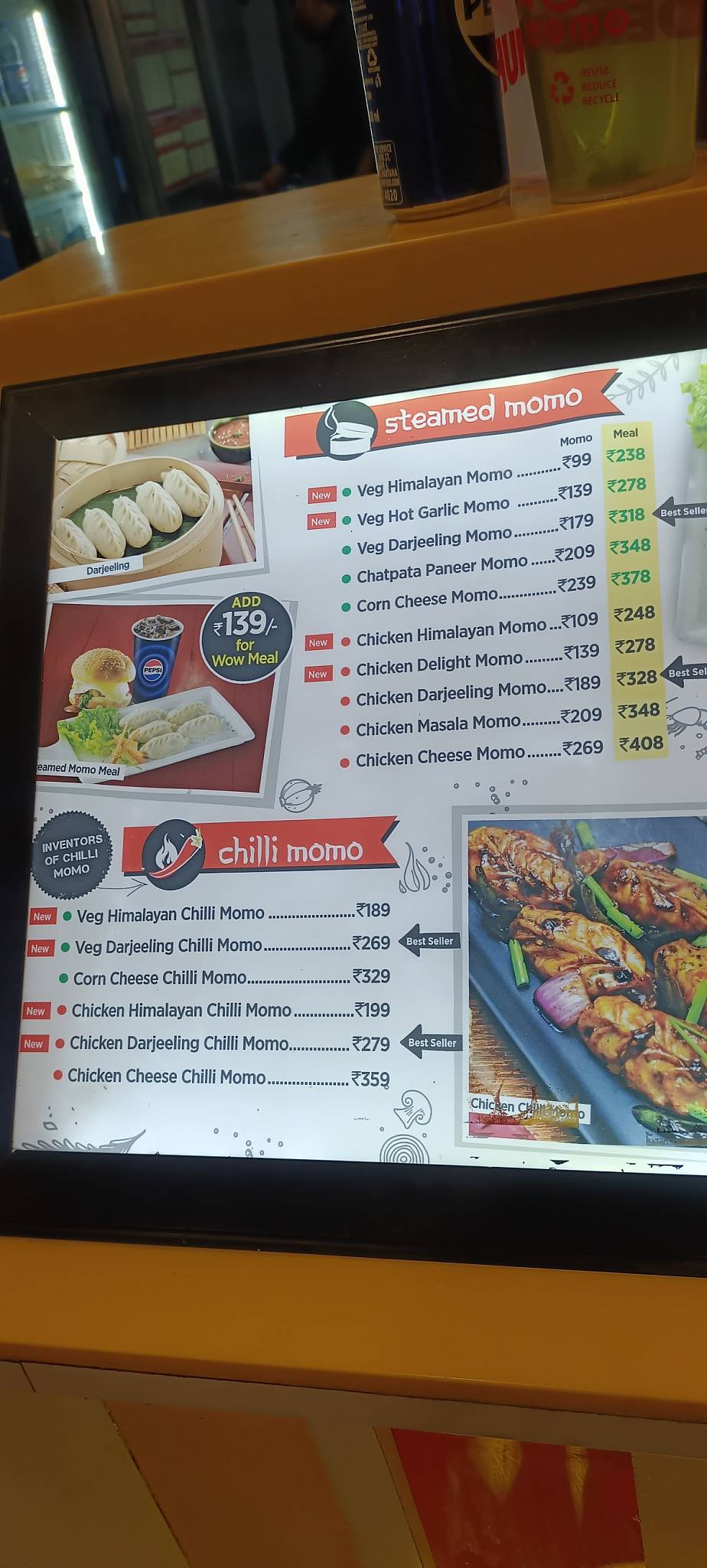 Menu at Wow! Momo, Ahmedabad, Municipal Corp