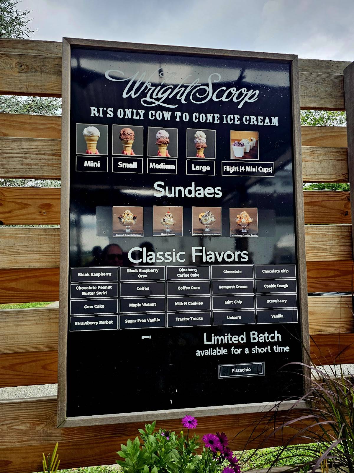 Menu at Wright's Dairy Farm and Bakery, North Smithfield