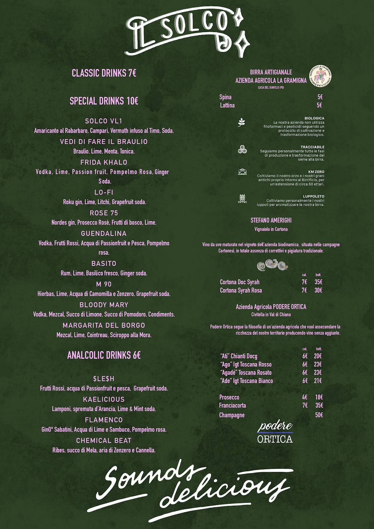 Menu da Il Solco pub & bar, Cortona