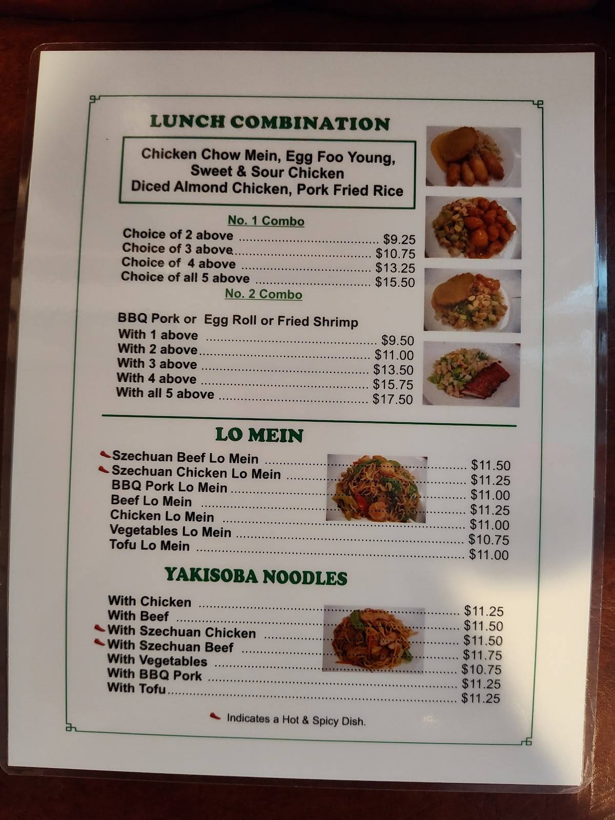 Menu at Yan Yan Chinese Cuisine restaurant, Salem
