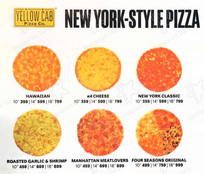 Menu at Yellow Cab Pizza Co. Taytay restaurant, Taytay, Sierra Valley