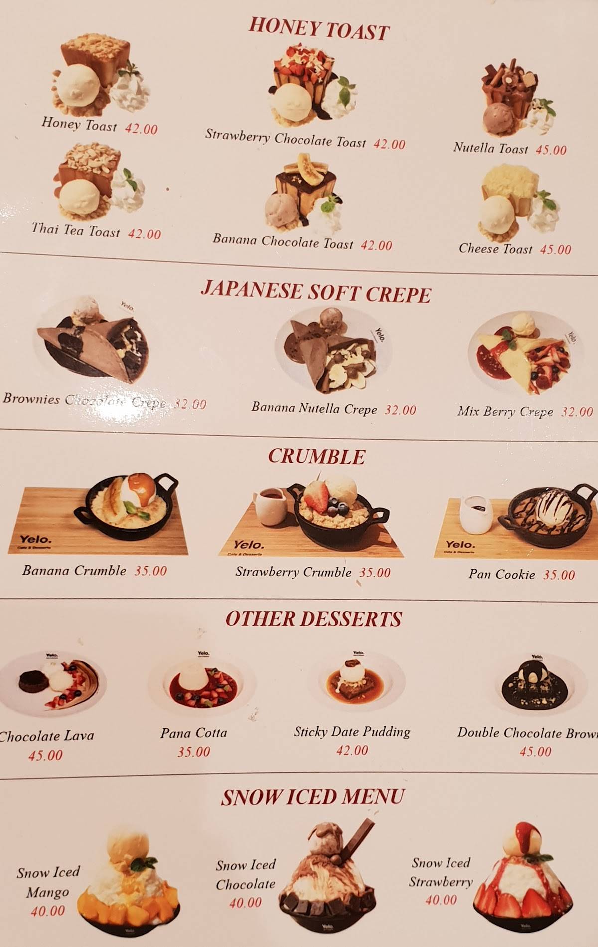Carta de Yelo Cafe & Desserts, Abu Dabi