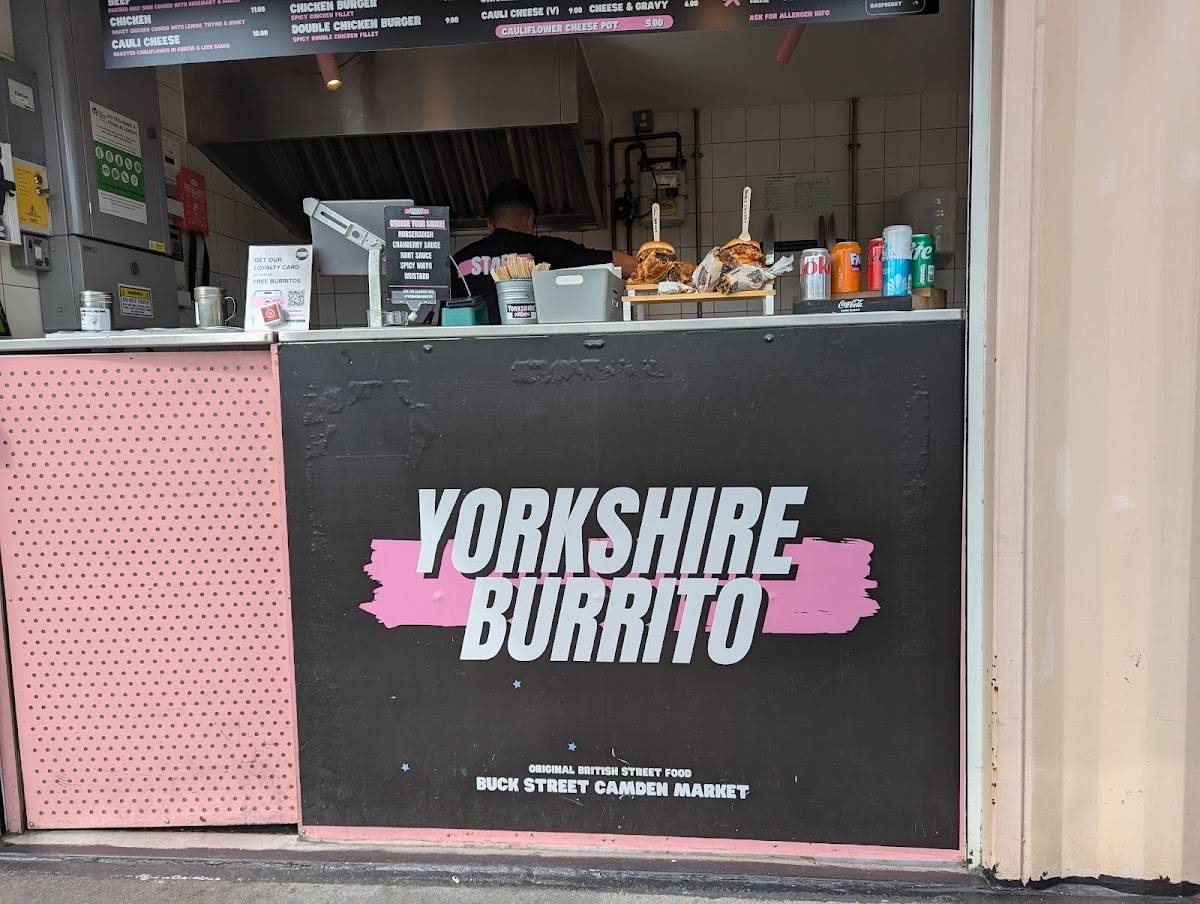 Menu at Yorkshire Burrito restaurant, London