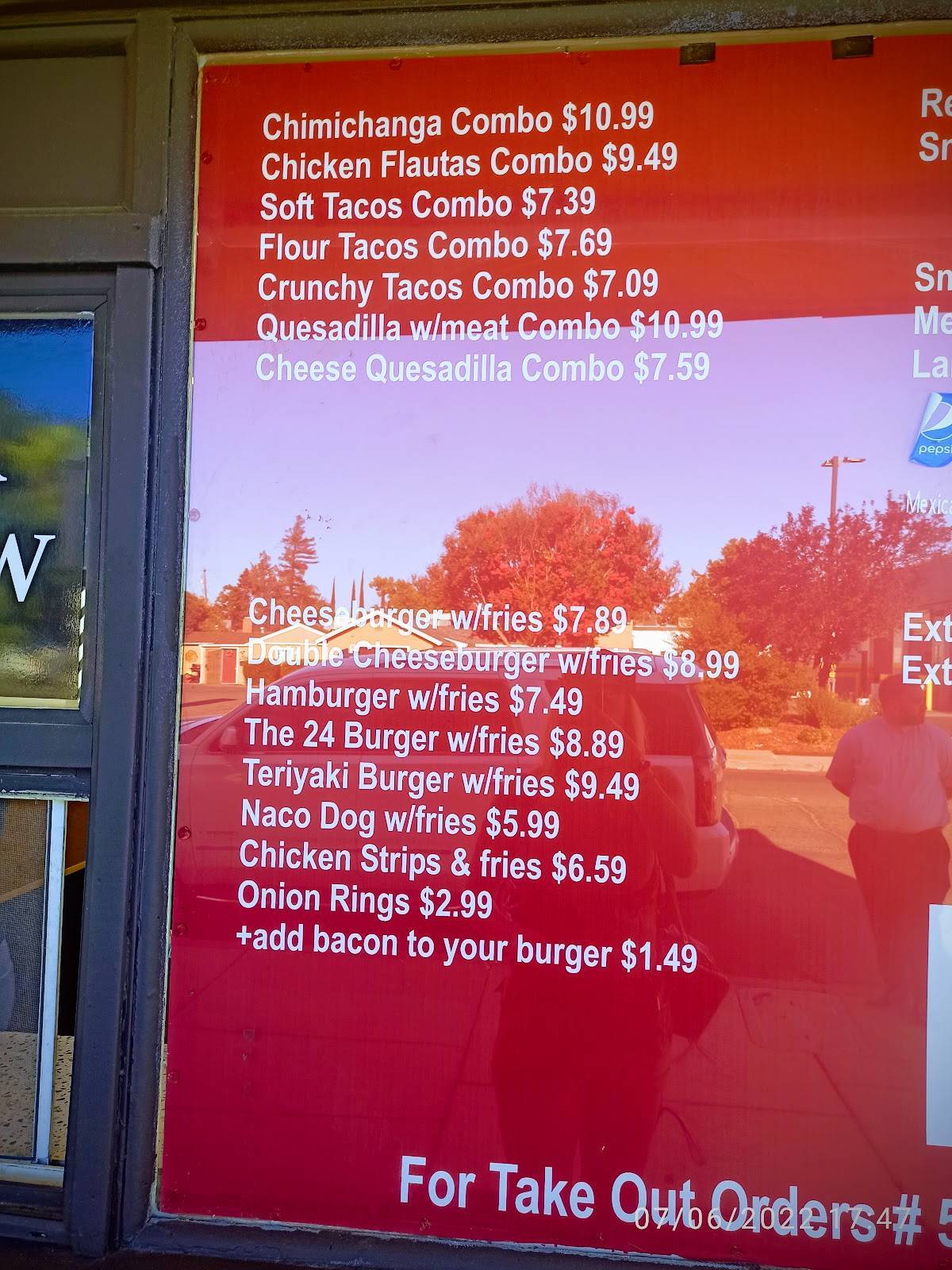 Menu at Taqueria El Taco Naco restaurant, Yuba City
