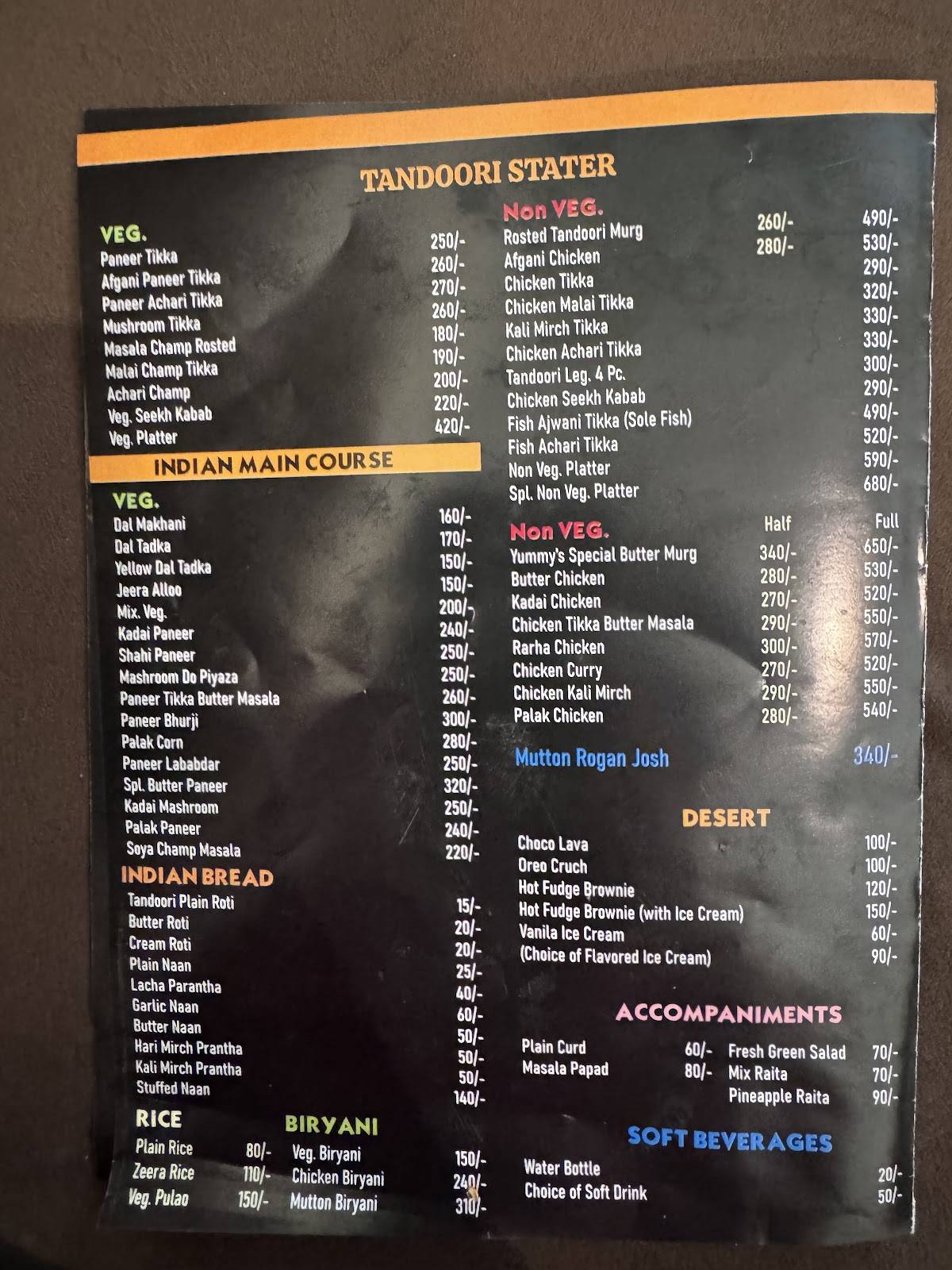 Menu at Yummy Kitchen, Adampur, Oppsite To Miglani Hospital Jalandhar