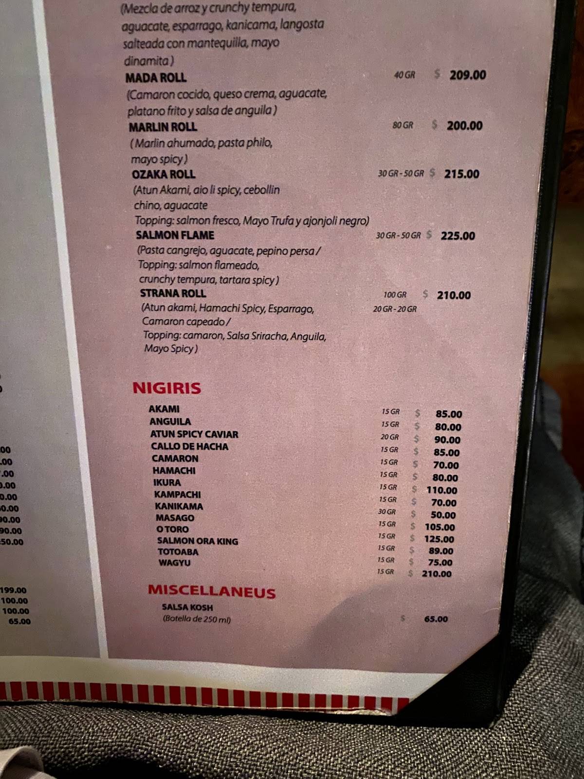 Carta del restaurante AZIA GDL, Guadalajara