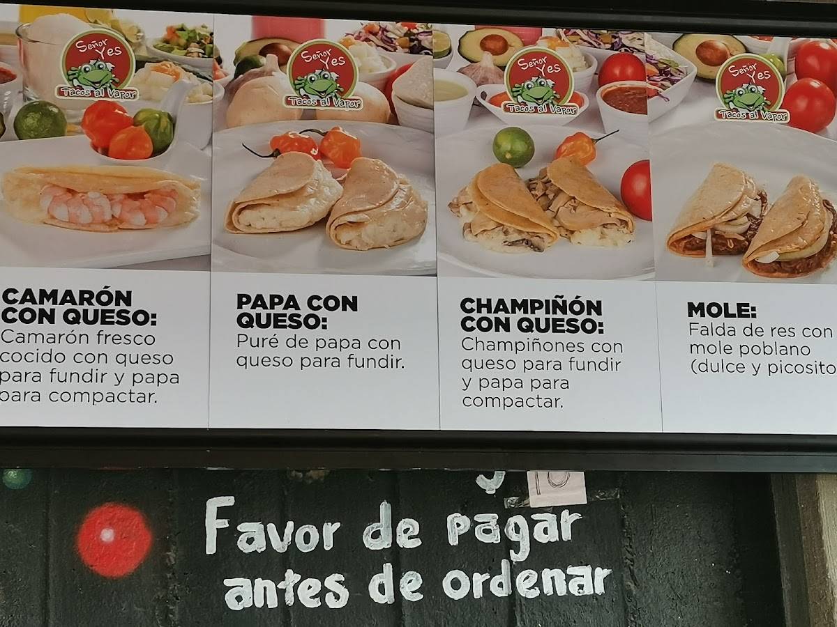 Menu at Tacos al Vapor Señor Yes Matriz Guadalupe restaurant, Zapopan