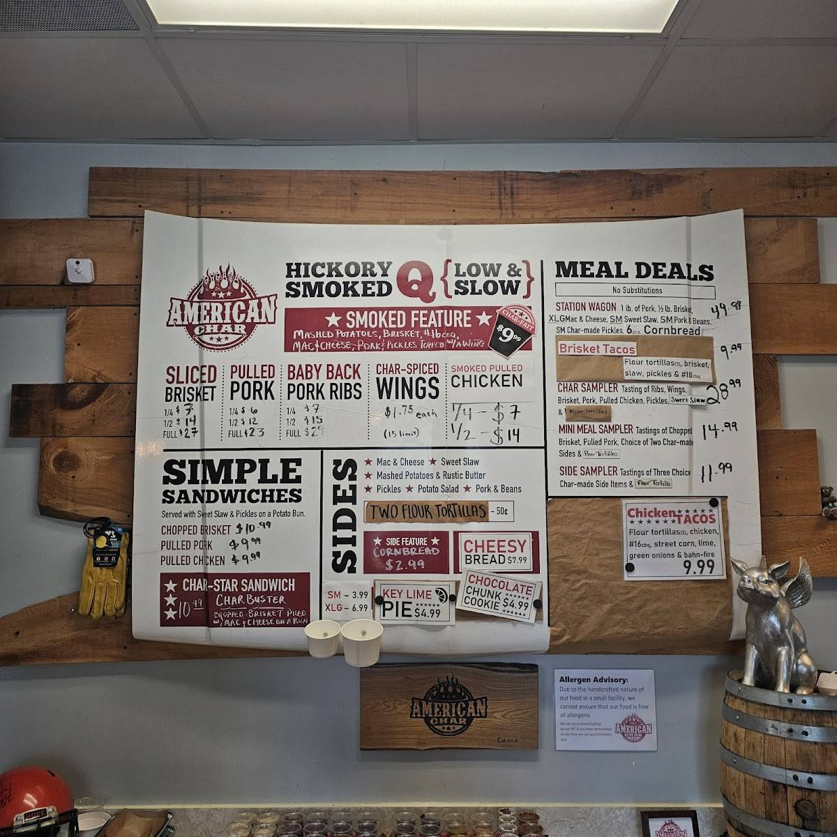 Menu at American Char BBQ, Zeeland charter Township