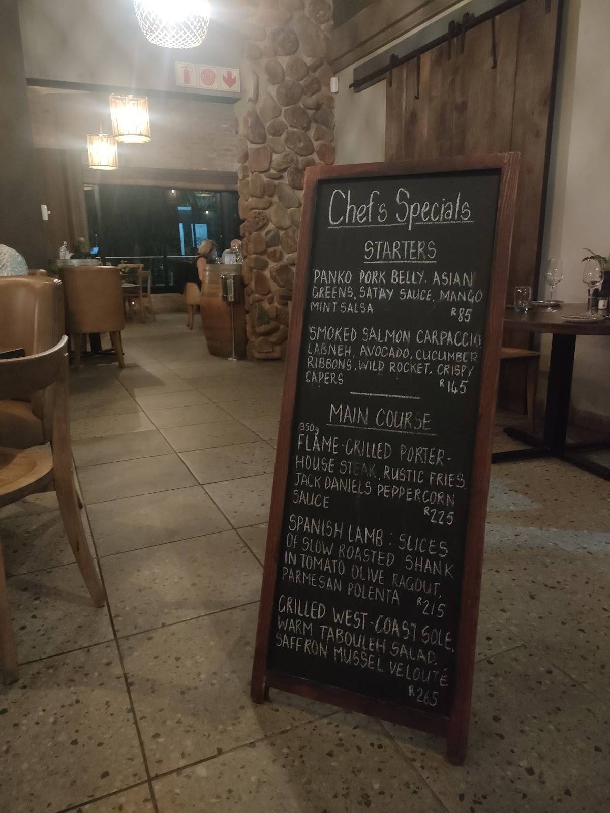 Menu at Zest Restaurant, Nelspruit