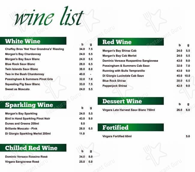 Menu at Angle Vale Tavern restaurant, Angle Vale
