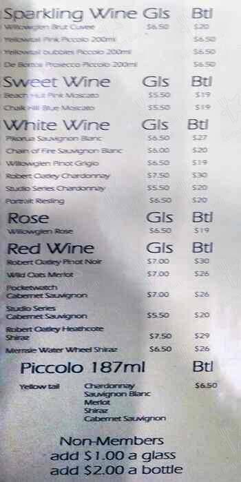 Menu at Epping RSL restaurant, Epping, 195 Harvest Home Rd