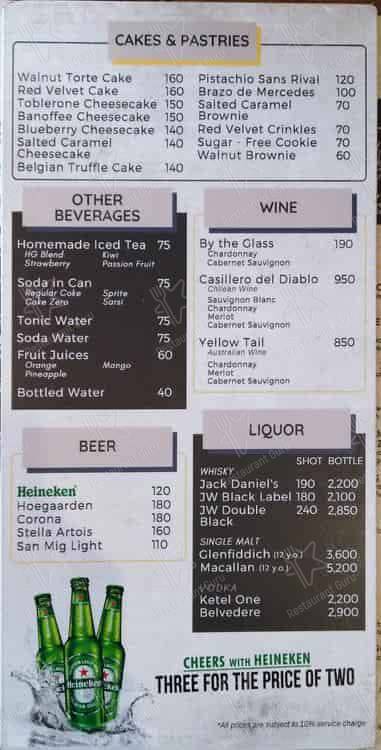 Menu at High Grounds Café cafe, Quezon City