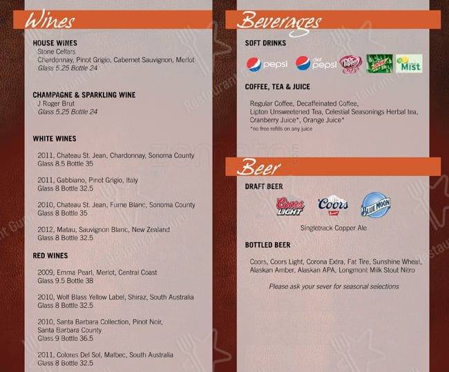 Menu at Ship Rock Grille pub & bar, Morrison