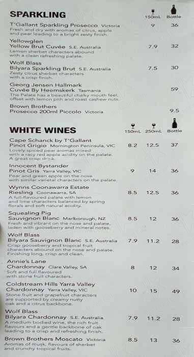 Menu at Templestowe Hotel restaurant, Templestowe Lower