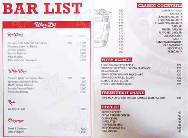 Menu at Tipsy Pig Gastropub, Quezon City