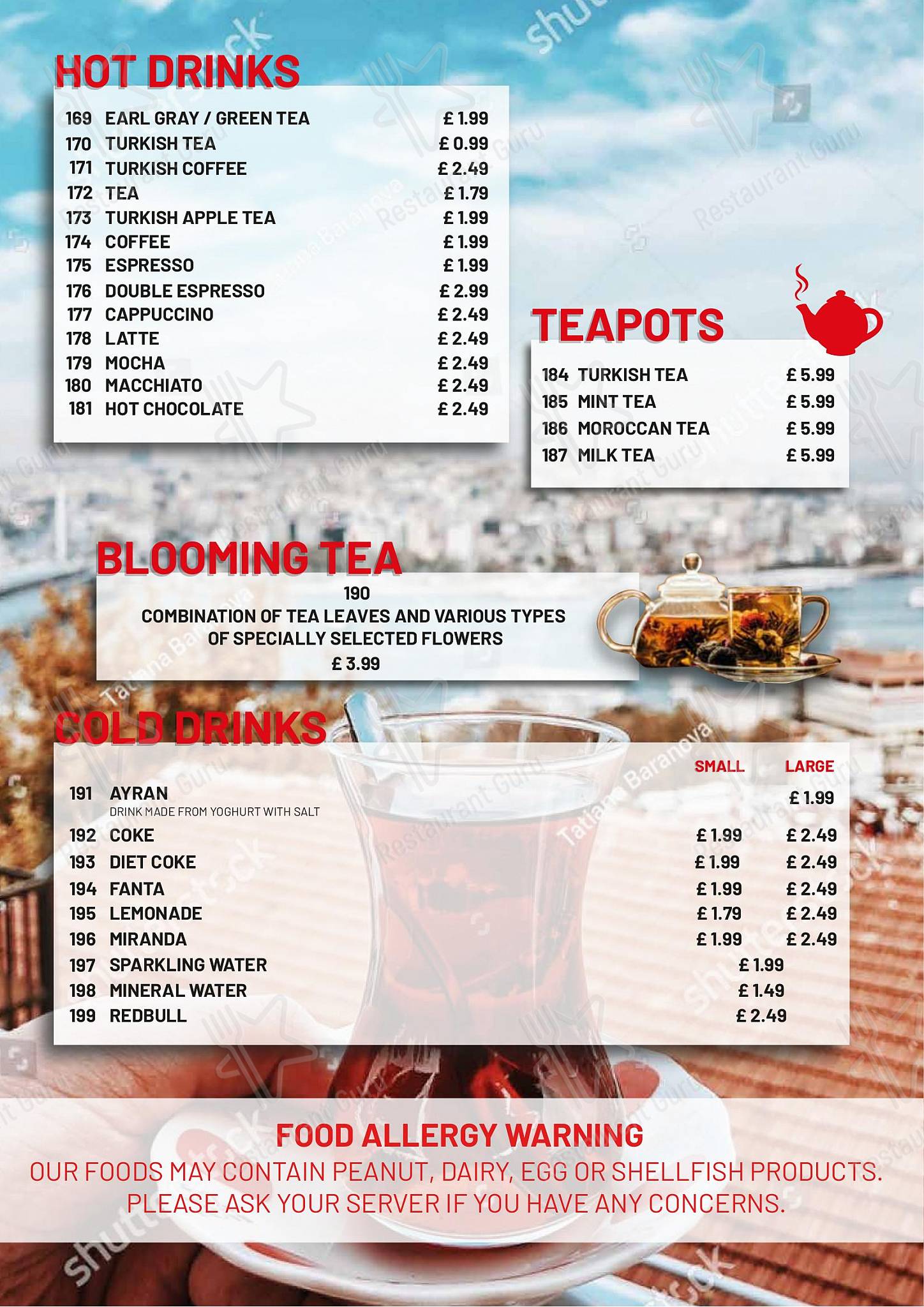 Menu at Anar Turkish BBQ Restaurant, Liverpool