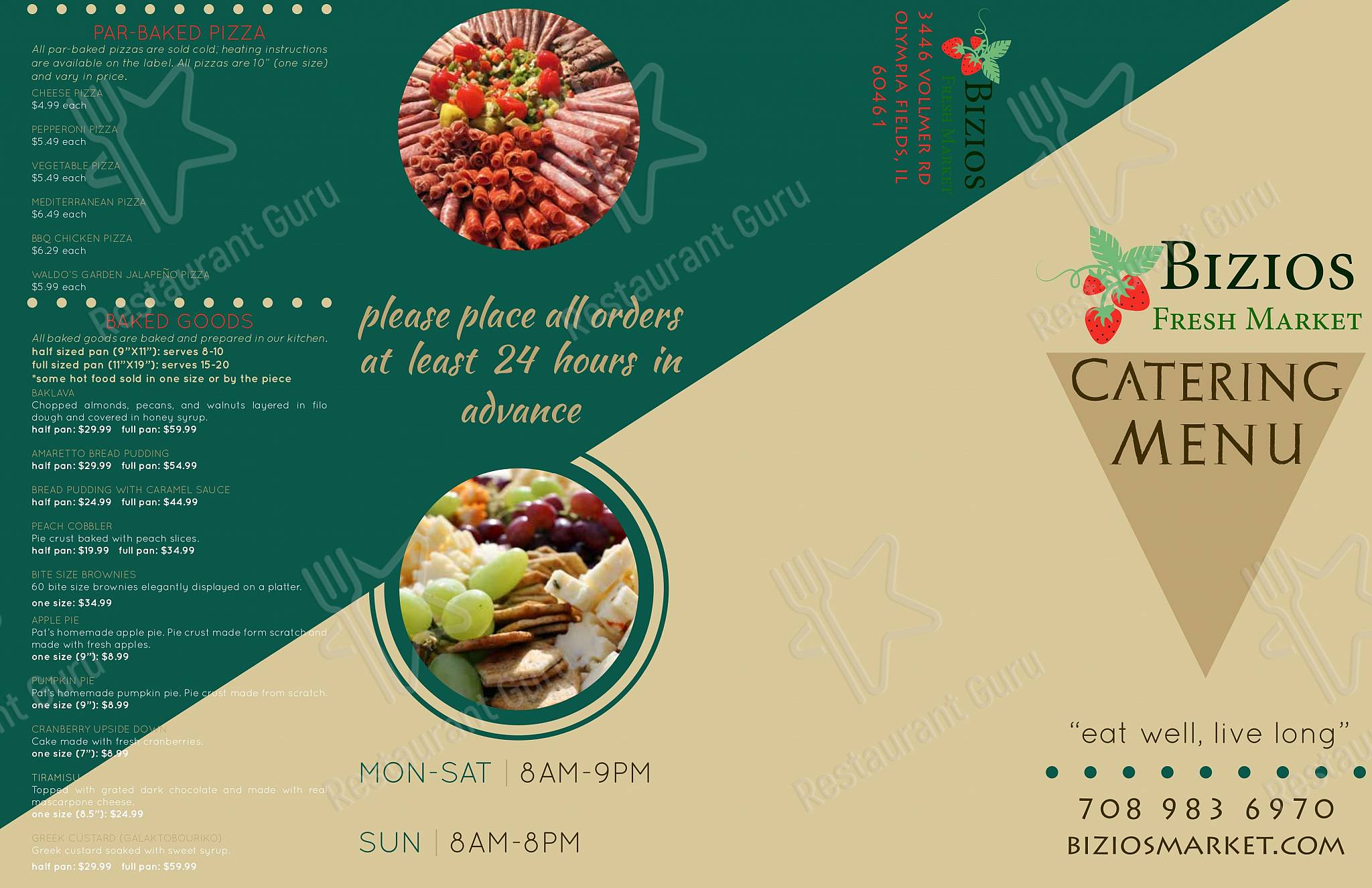 Menu at Bizios Fresh Market, Olympia Fields