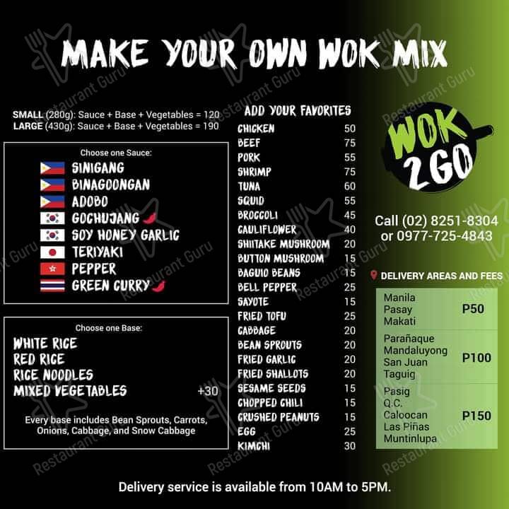 Menu at Wok2Go DoubleDragon Plaza restaurant, Pasay
