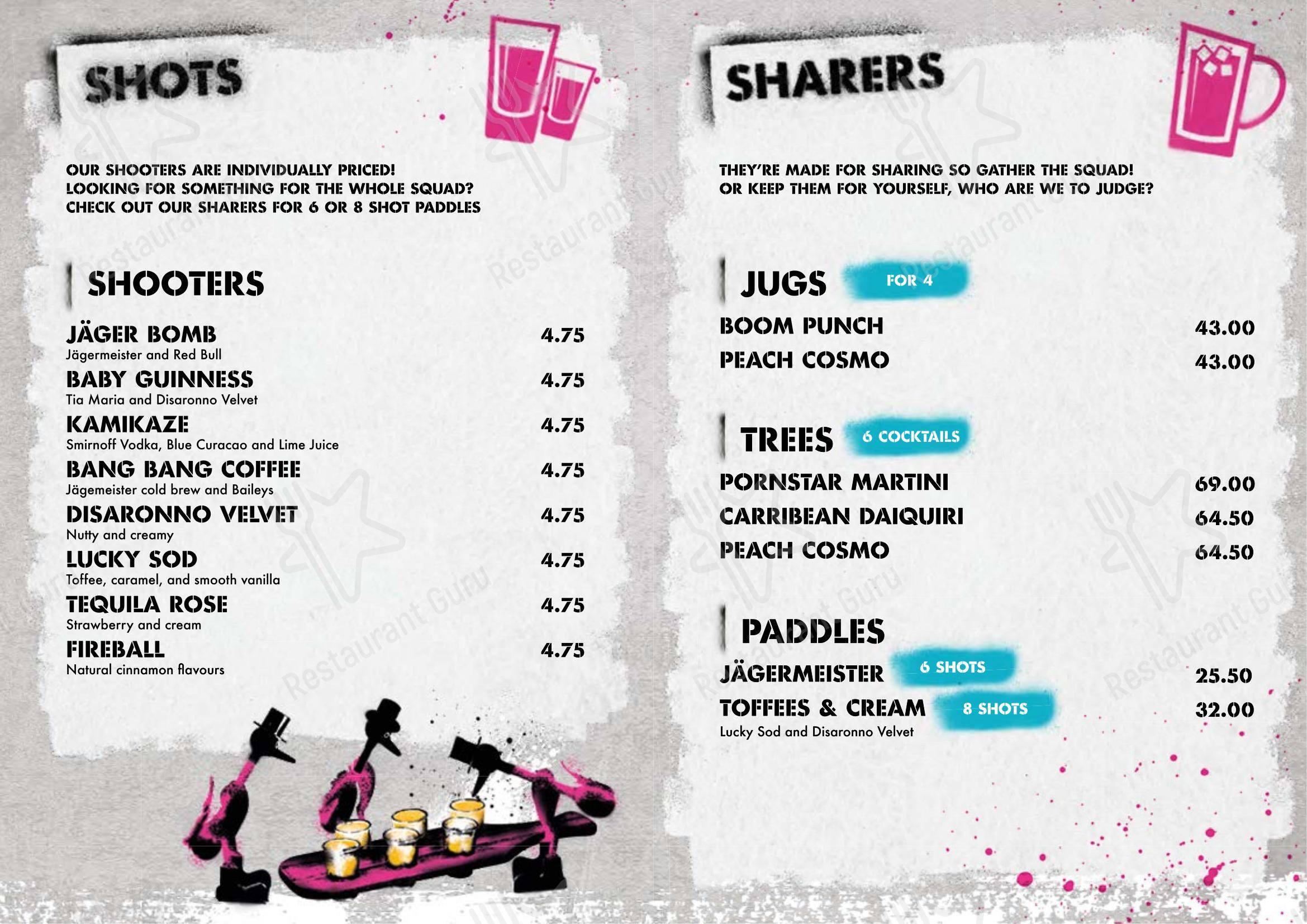Menu at Boom Battle Bar at The O2, London